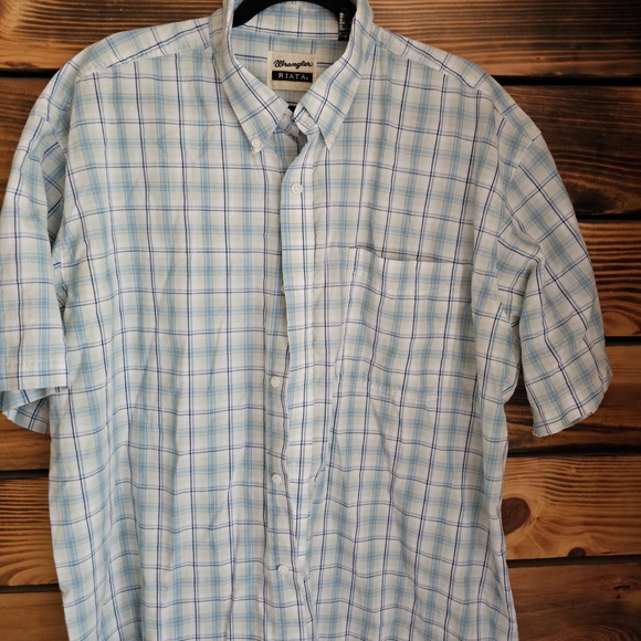 Wrangler | Shirts | Wrangler Mens Light Blue Checkered Shirt | Poshmark